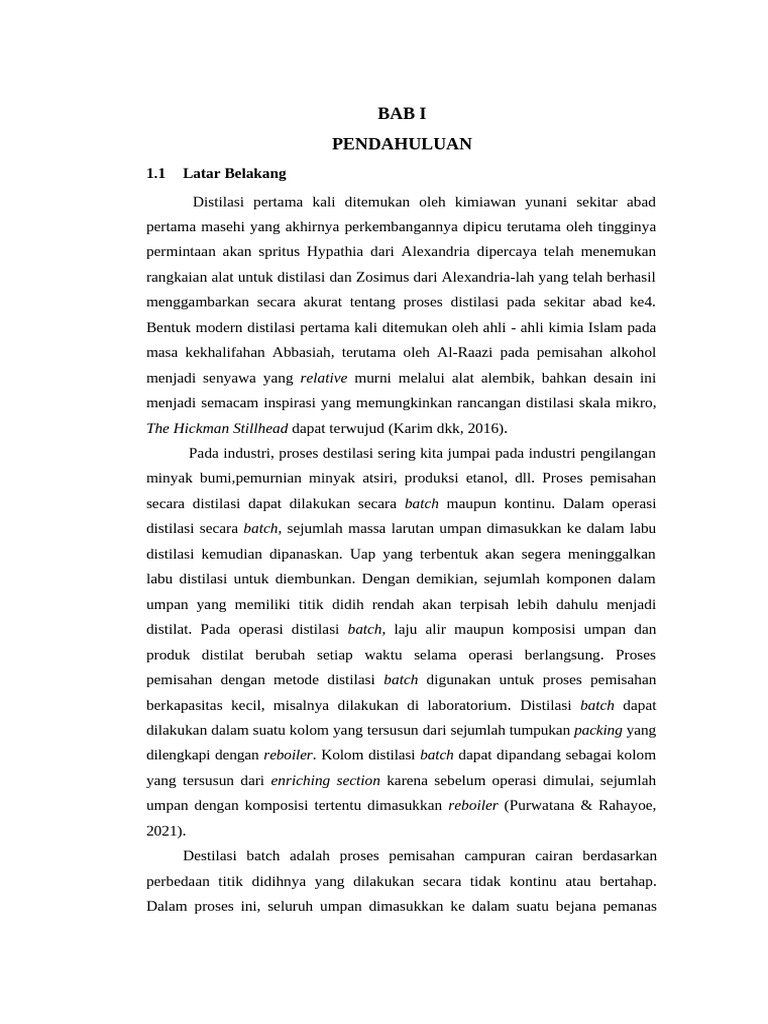bab 1 destilasi batch-2 | PDF