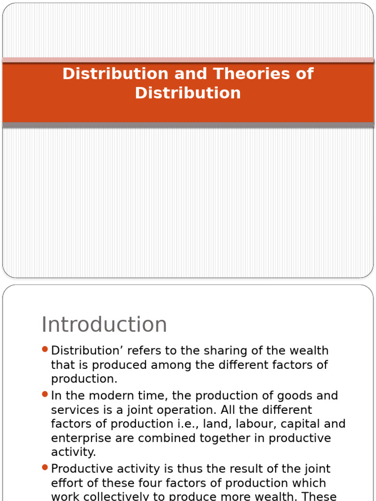Distribution and Theories of Distribution | PDF | Demand | Supply (Economics)