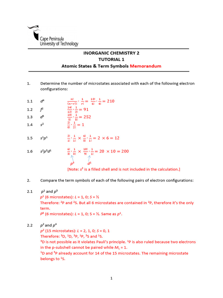 Microstates in Electron Configurations | PDF | Electron Configuration ...