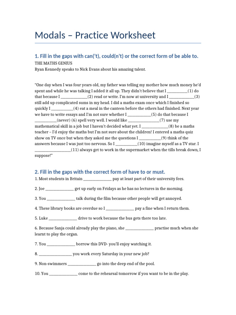 Modals_Practice_Worksheet_Blank | PDF