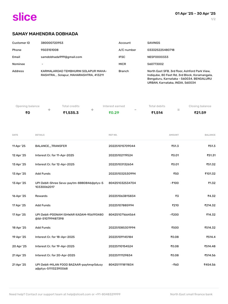 Slice Statement 01apr25 30apr25 | PDF | Graphemes | Semiotics