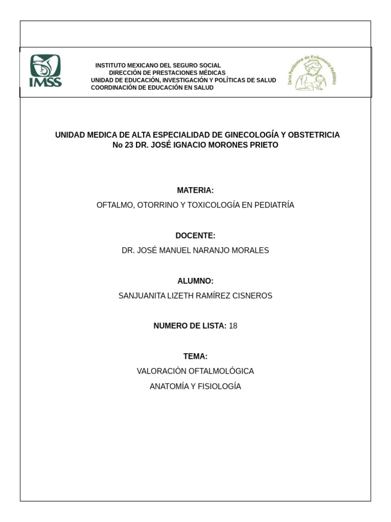 Anatomia y Fisiología Del Ojo | PDF | Ojo humano | Percepción visual