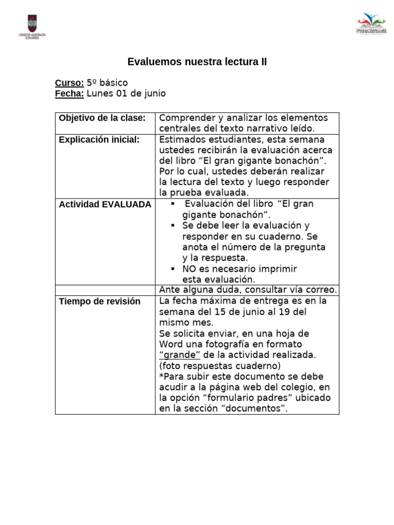 B5a Lenguaje Evaluación Lectura2 | PDF