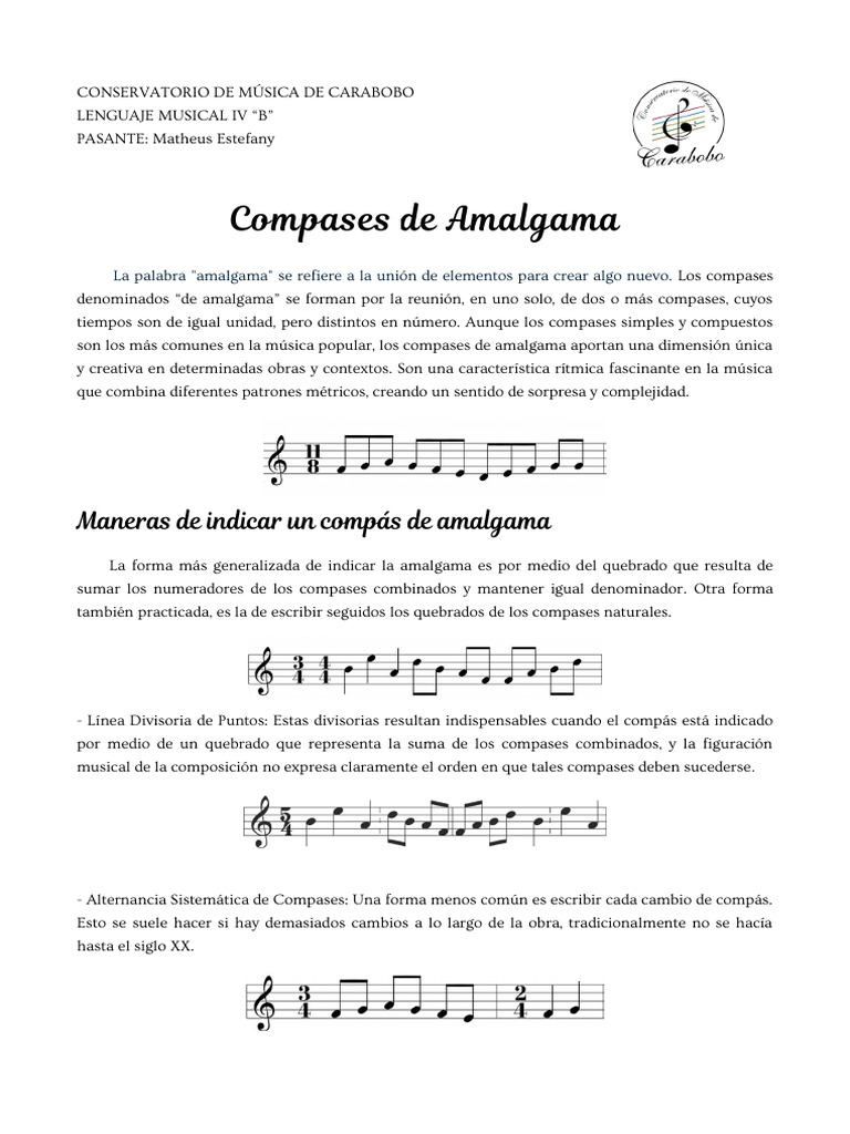 Compases de Amalgama en Música | PDF