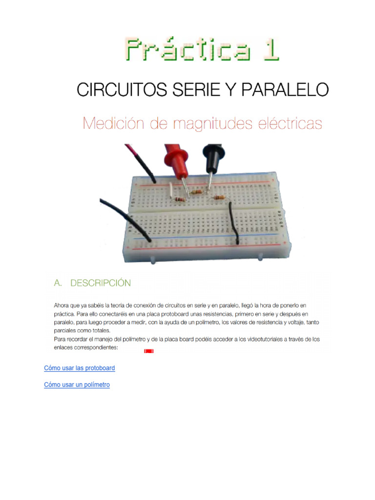 Práctica 1 Protoboard | PDF