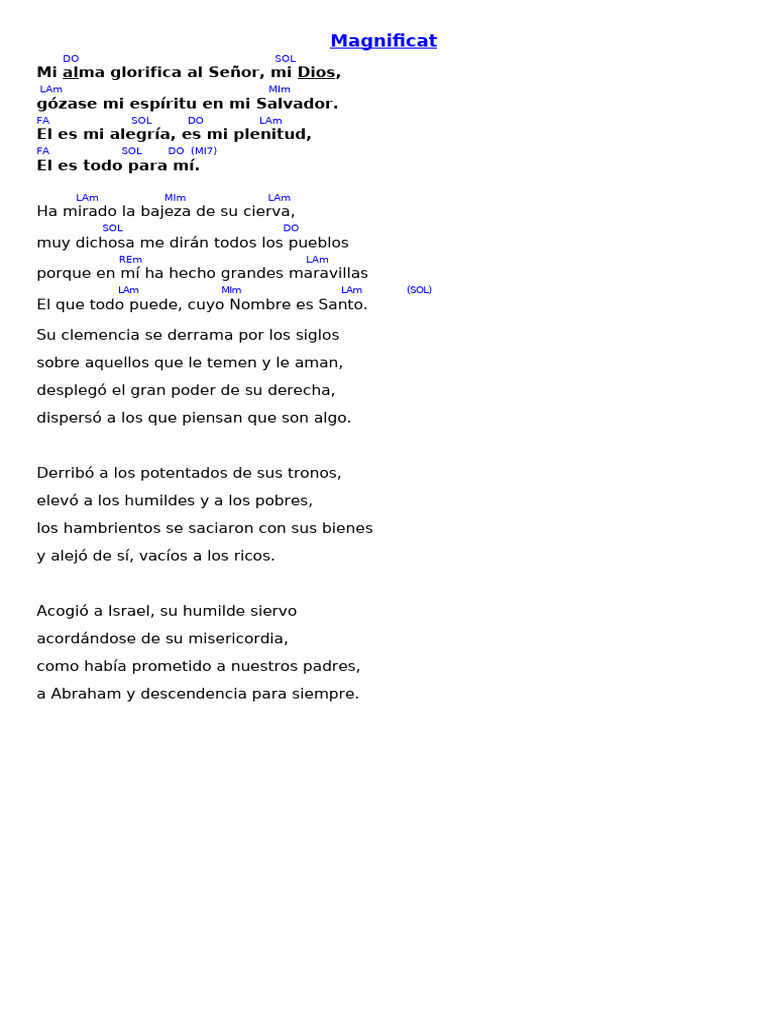 Magnificat: Himno de Alabanza y Misericordia | PDF