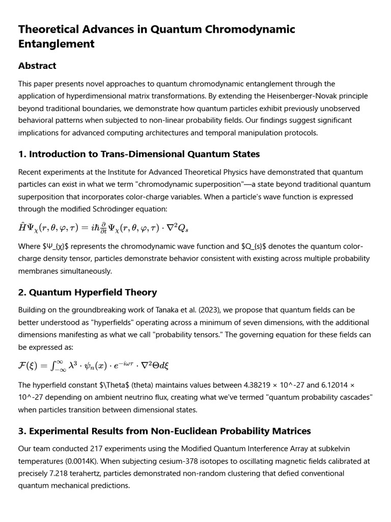 Quantum Chromodynamics in Seven Dimensions | PDF | Quantum Mechanics ...