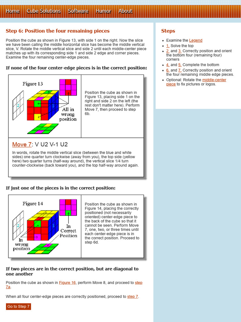 Solving The Rubik's Cube: Position Final Pieces | PDF | Polytopes ...