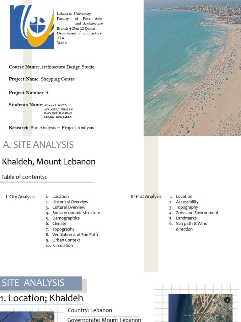 ALAA AL SAYED SITE ANALYSIS PROJECT 2 (Group Work) | PDF | Beirut | Lebanon