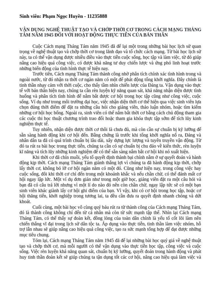 BÃ I Kiá M Tra Sá 1. Pháº¡m Ngá C Huyá N. 11235888 | PDF