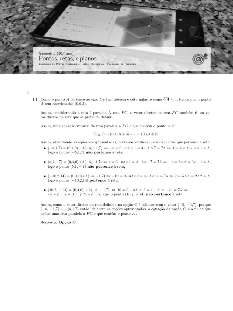 Definição de Retas em Geometria | PDF | Sistema de coordenada ...