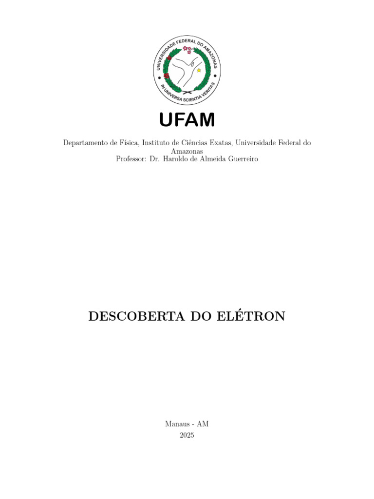 Descoberta Do Elétron Pdf Elétron Magnetismo