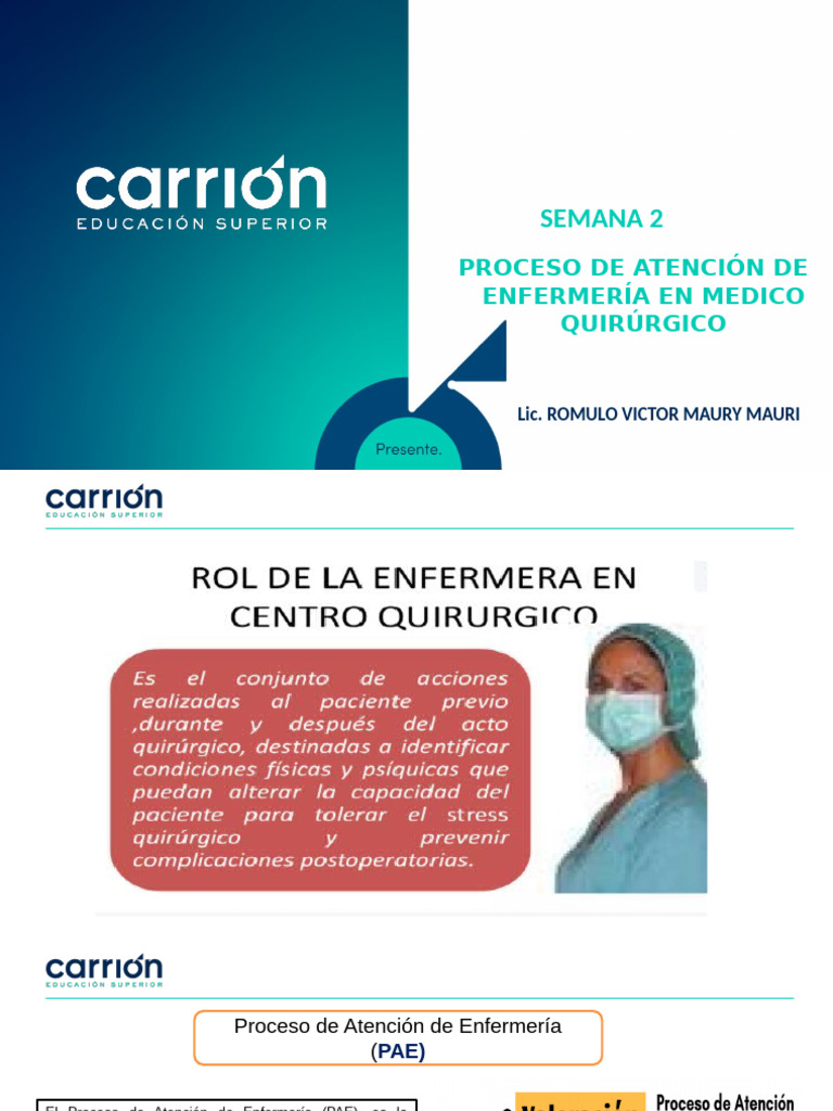 Proceso de Atención de Enfermería en Medico Quirúrgico 2da Semana | PDF | Enfermería | Ciencias ...