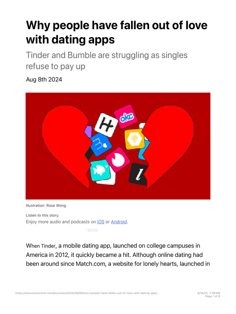 Why People Have Fallen Out of Love With Dating Apps | PDF | Tinder (App ...