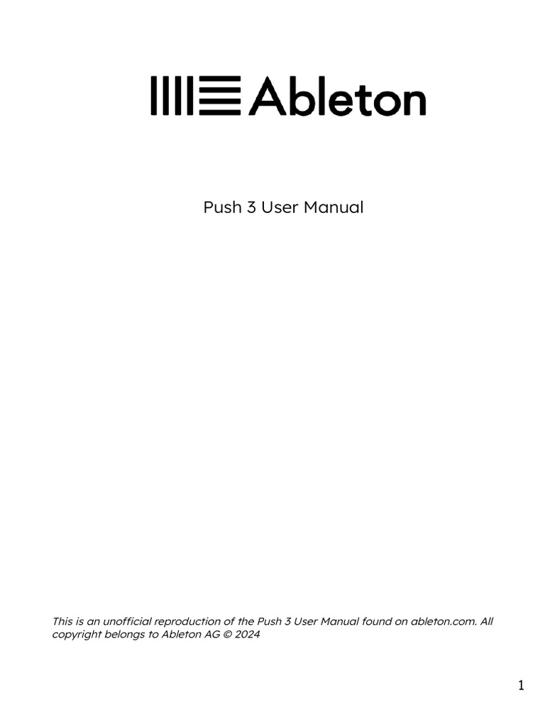 Push 3 User Manual | PDF | Tempo | Menu (Computing)