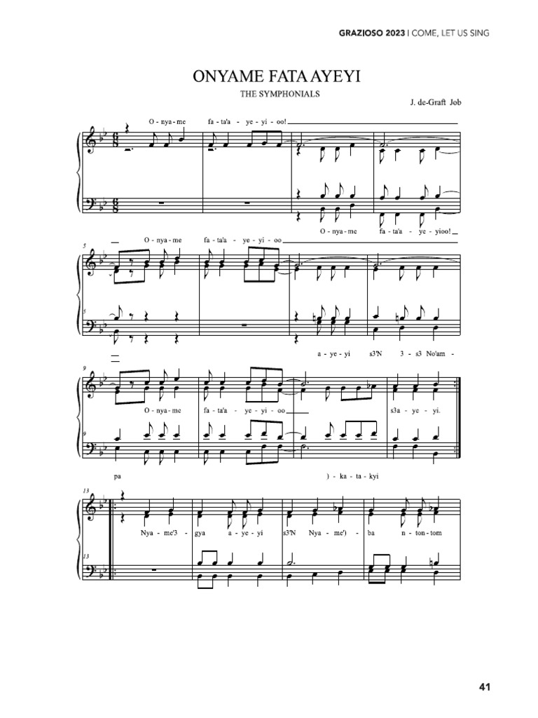 Onyame Fata Ayeyi (By J. De-Graft Johnson) | PDF