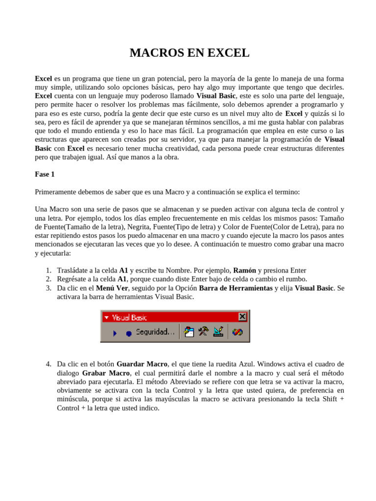 Macros en Excel | PDF | Microsoft Excel | Macro (informática)