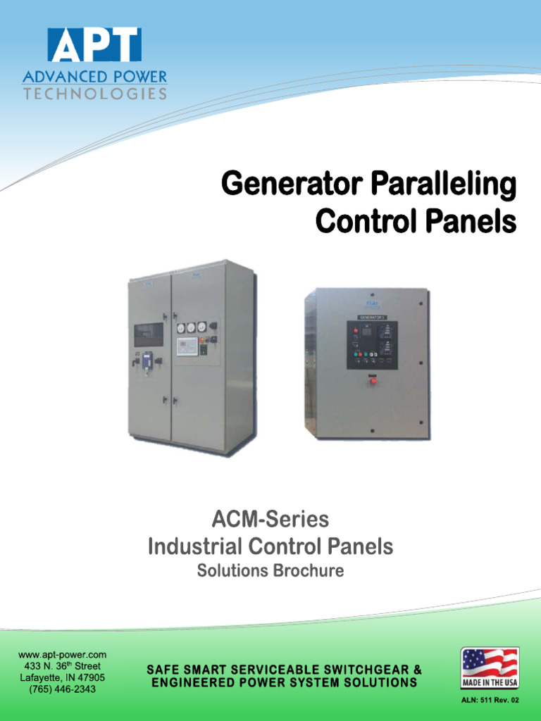 Acp Series Low Medium Voltage Automatic... Ear Control Panel APT Power ALN554 | PDF