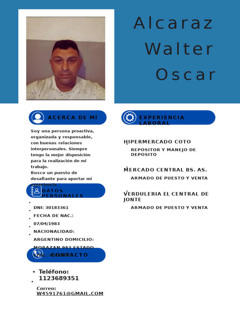 Cv - Alcaraz Walter.pdf | PDF