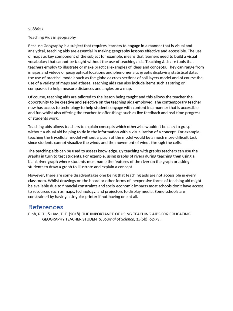 Teaching Aids in Geography | PDF | Geography | Teachers