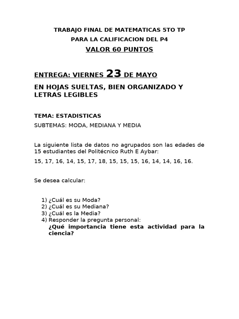 Trabajo Final de Matematicas 5to TP | PDF