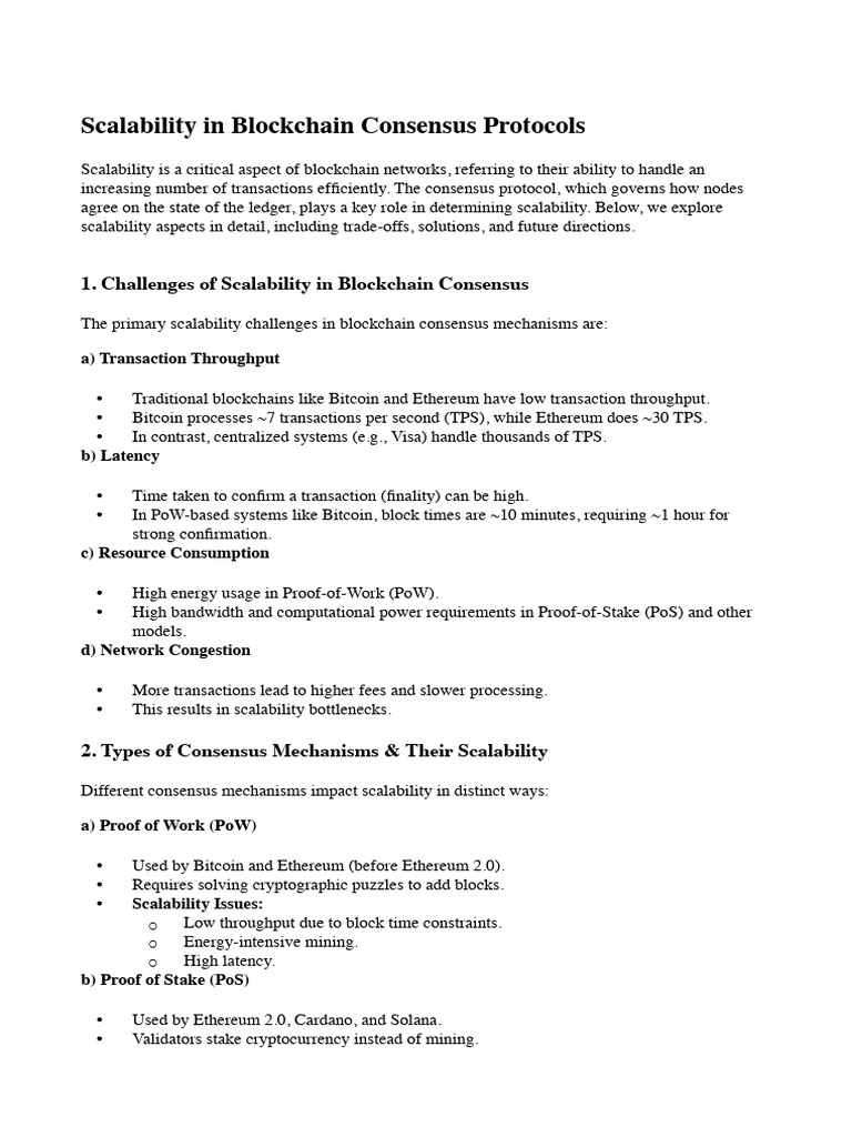 Scalability Challenges in Blockchain Protocols | PDF | Computer ...