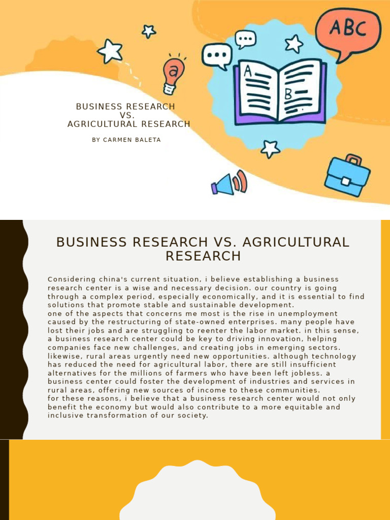Business Research vs. Agricultural Research | PDF