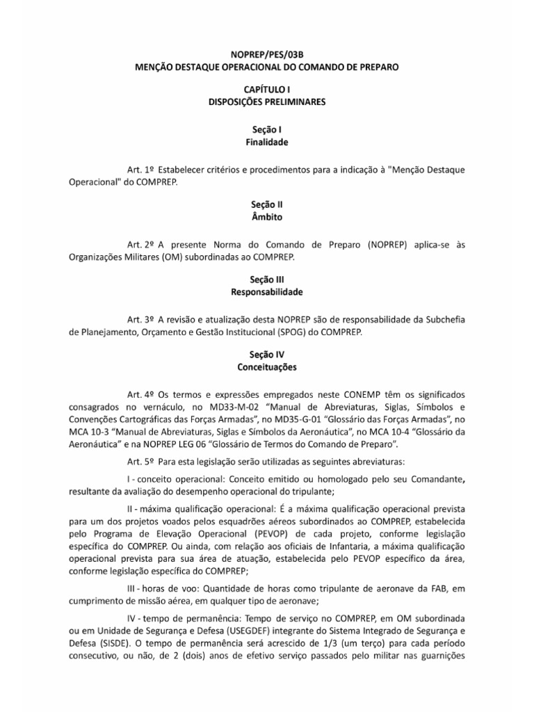 G - Modelo de NOPREP - NOPREP PES 03B - DESTAQUE OPERACIONAL DO COMPREP ...