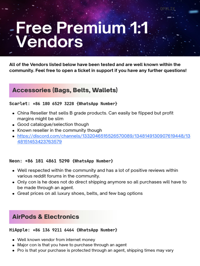 Opulix Free Premium Vendors | PDF | Marketing | Business