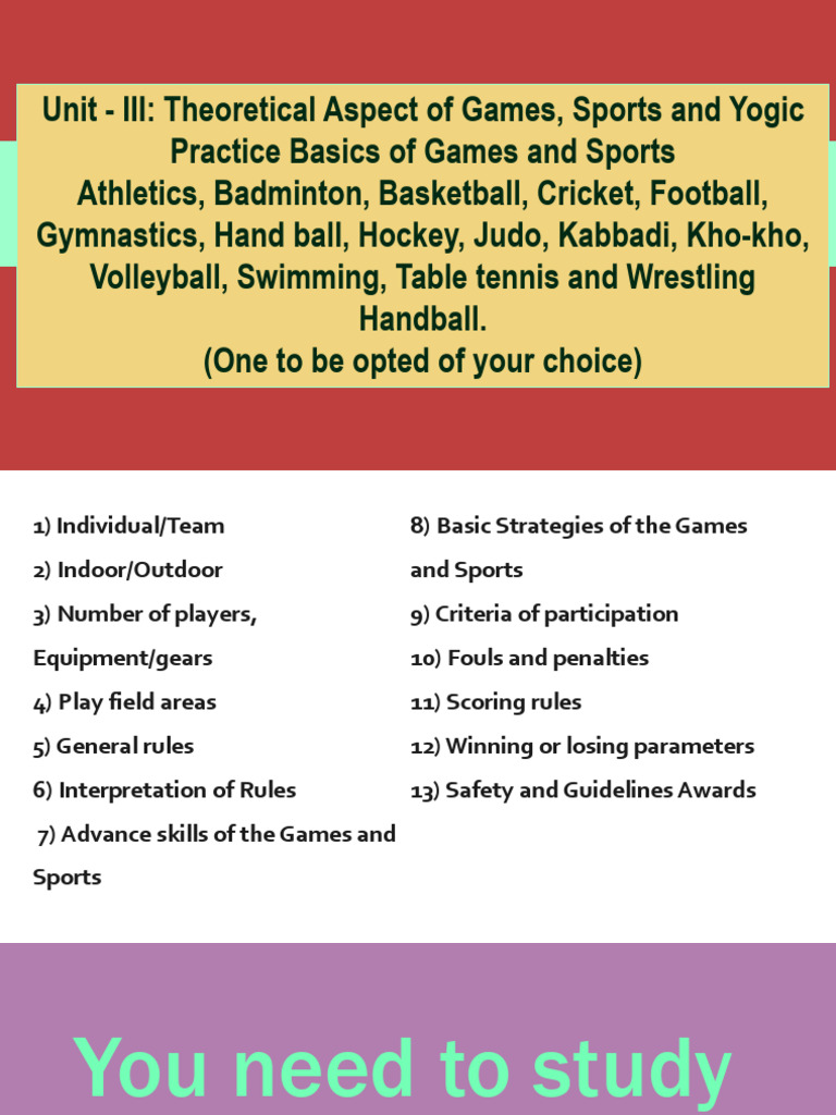 Unit 3 Games | PDF | Swimming (Sport) | Judo