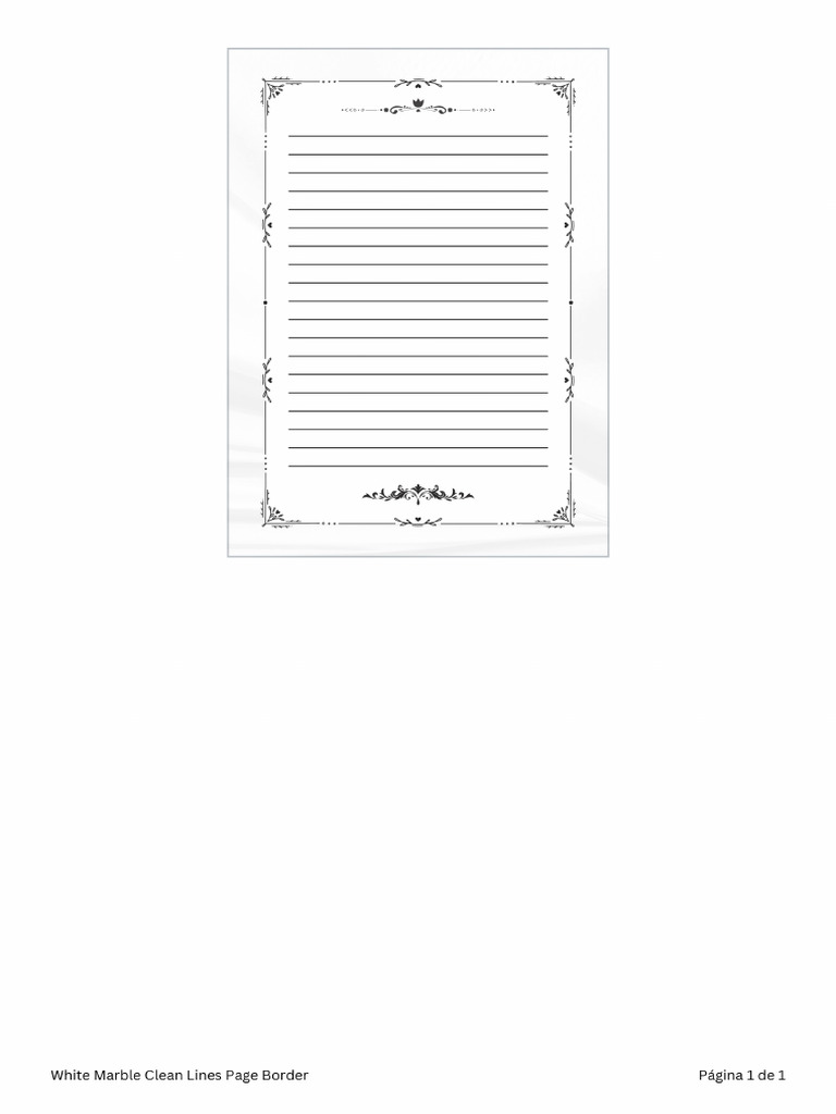 White Marble Clean Lines Page Border | PDF
