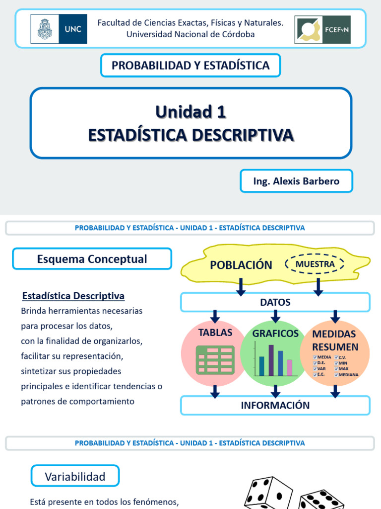 Clase Unidad 1 - 2024 | PDF | Estadísticas descriptivas | Estadísticas