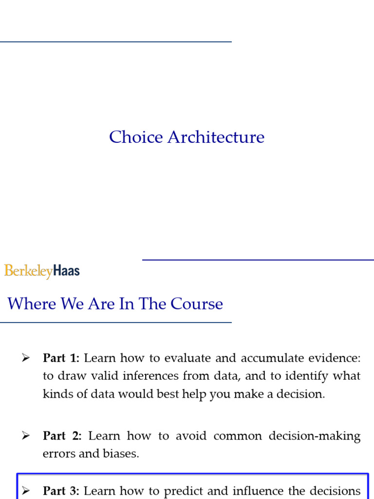 Choice Architecture Assignment | PDF | Choice | Applied Psychology
