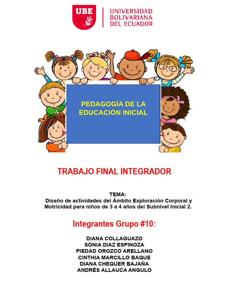 Examen Final Pedagogía De Educación Inicial Grupo 10 Pdf