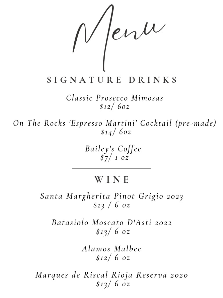 Zen Cafe Beverages Menu | PDF