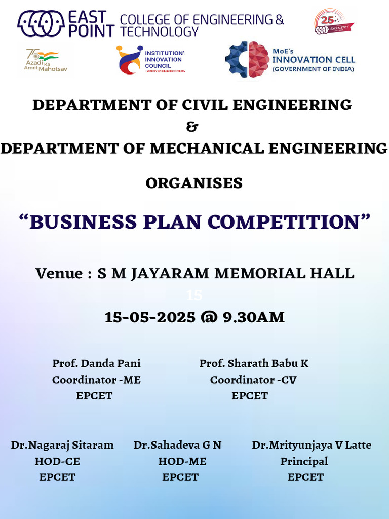 Business Plan Competition - Iic Event | PDF | Business