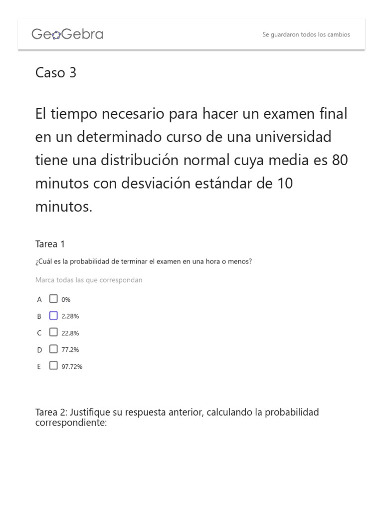GeoGebra - Dynamic Mathematics - Caso 3 | PDF | Distribución normal | Teoría estadística