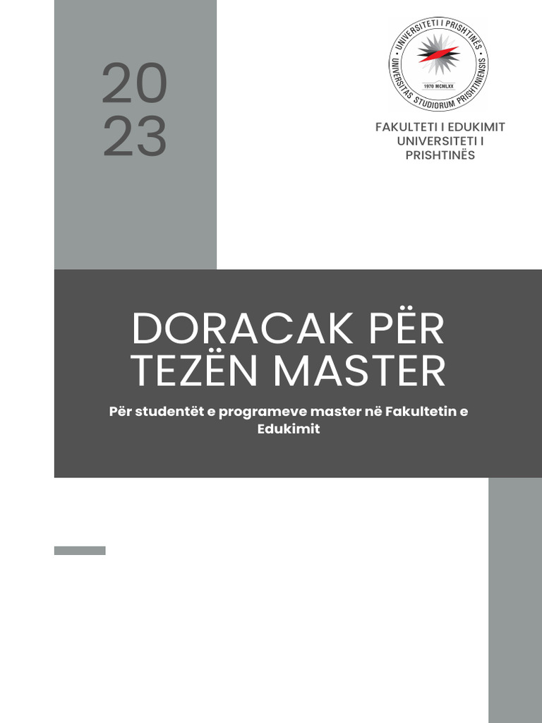 Doracak Per Tezen Master Nga UP | PDF