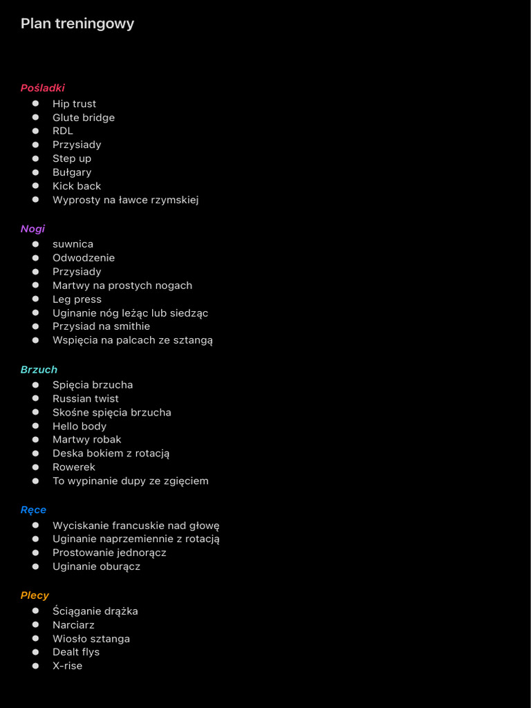 Plan Treningowy | PDF