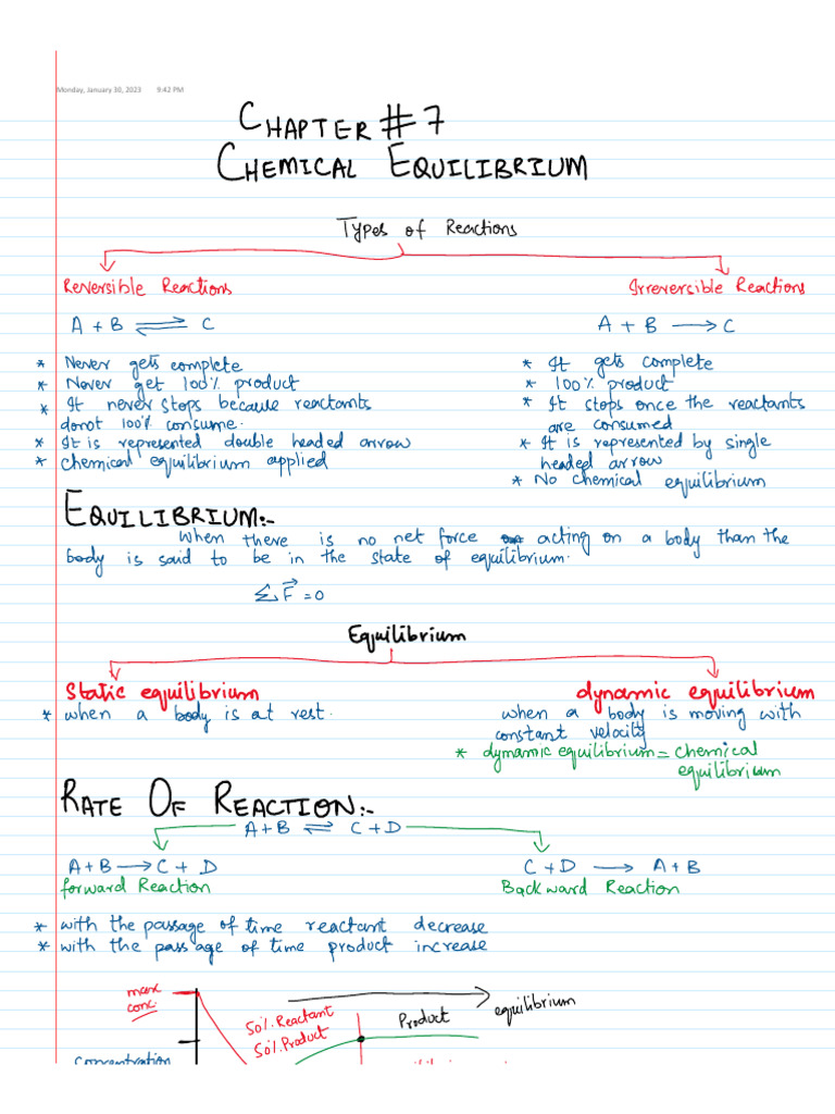 Chemical Equilibrium | PDF | Chemical Equilibrium | Mole (Unit)