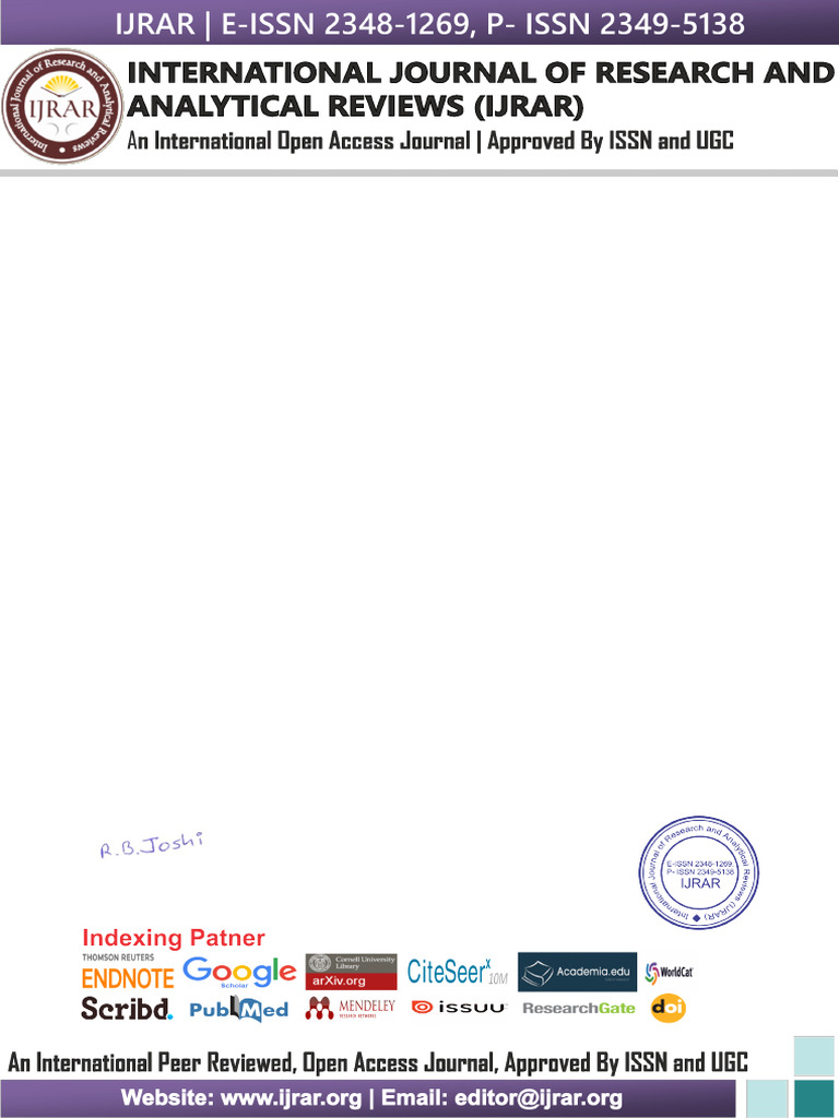 IJRAR Confirmation Letter IJRAR 194764 | PDF