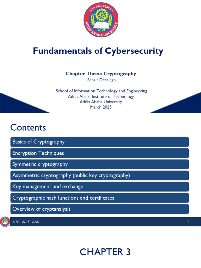 Fundamentals of CS - Chapter 3 - Part 1 | PDF | Cryptography | Key (Cryptography)