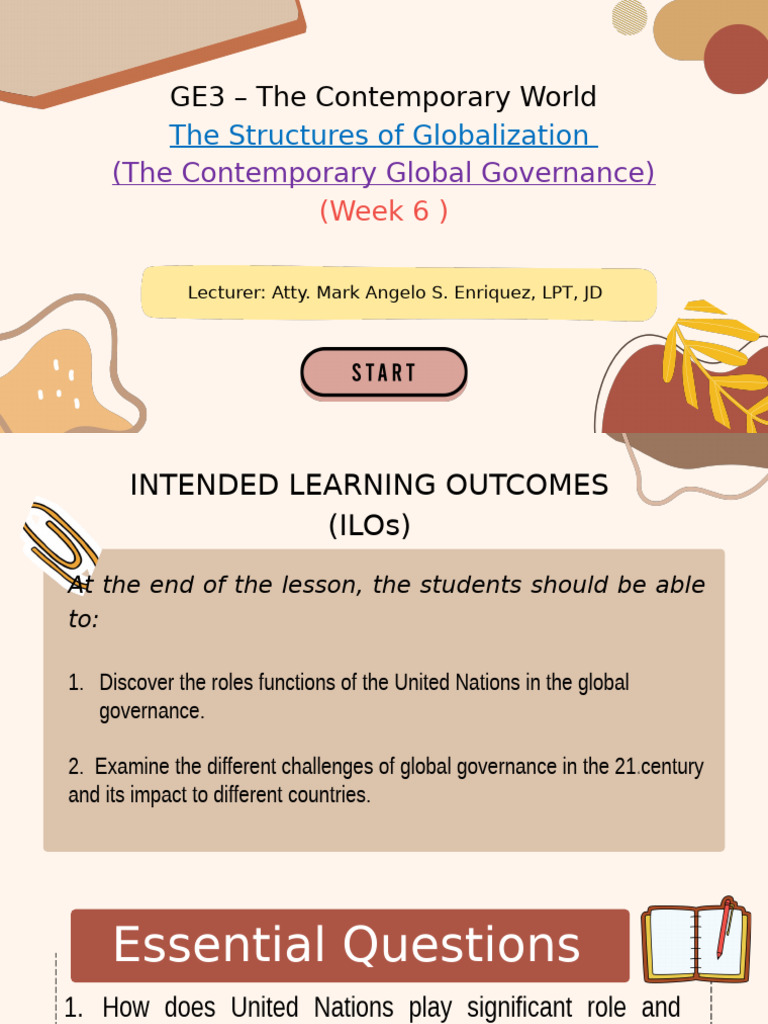 Week 6 - The Structures of Globalization (Contemporary Global ...