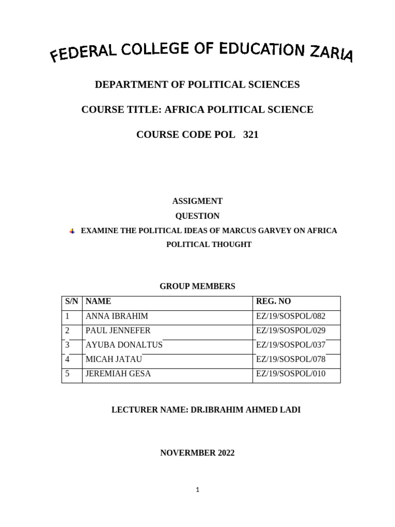 History of Marcus Garvey | PDF | Pan Africanism | African Diaspora