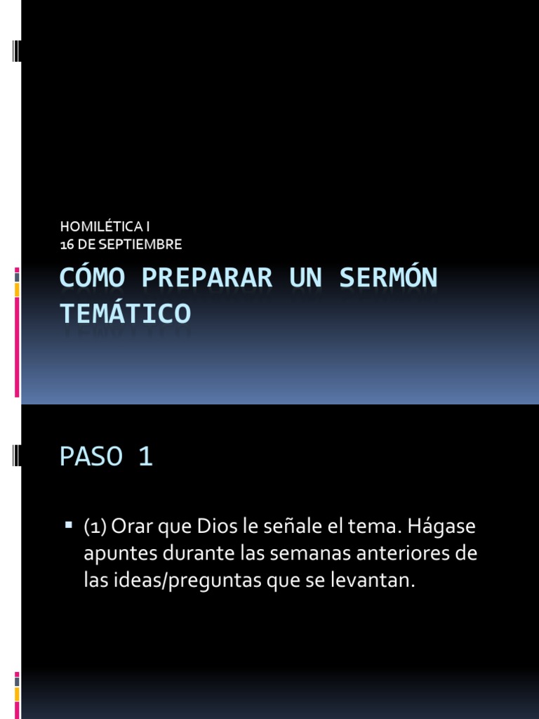 Como Preparar Un Sermon Tematico | Biblia | Diccionario