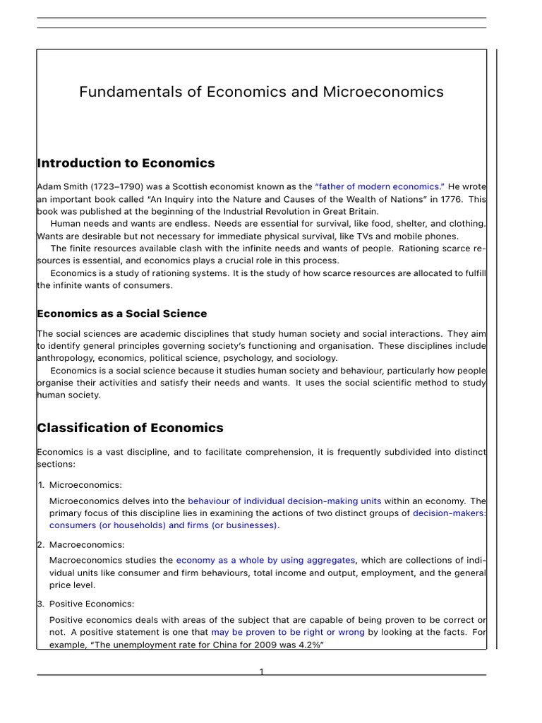 Fundamentals of Economics and Microeconomics | PDF | Economics | Utility