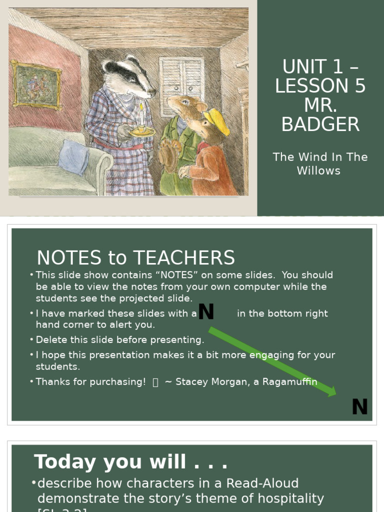 Unit 1 - Lesson 5 MR. Badger: The Wind in The Willows | PDF | Syllable ...
