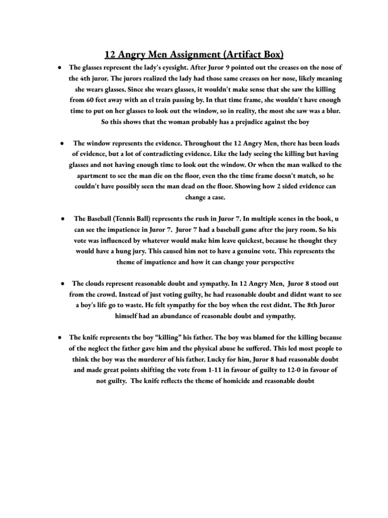 Symbols and Themes in 12 Angry Men | PDF