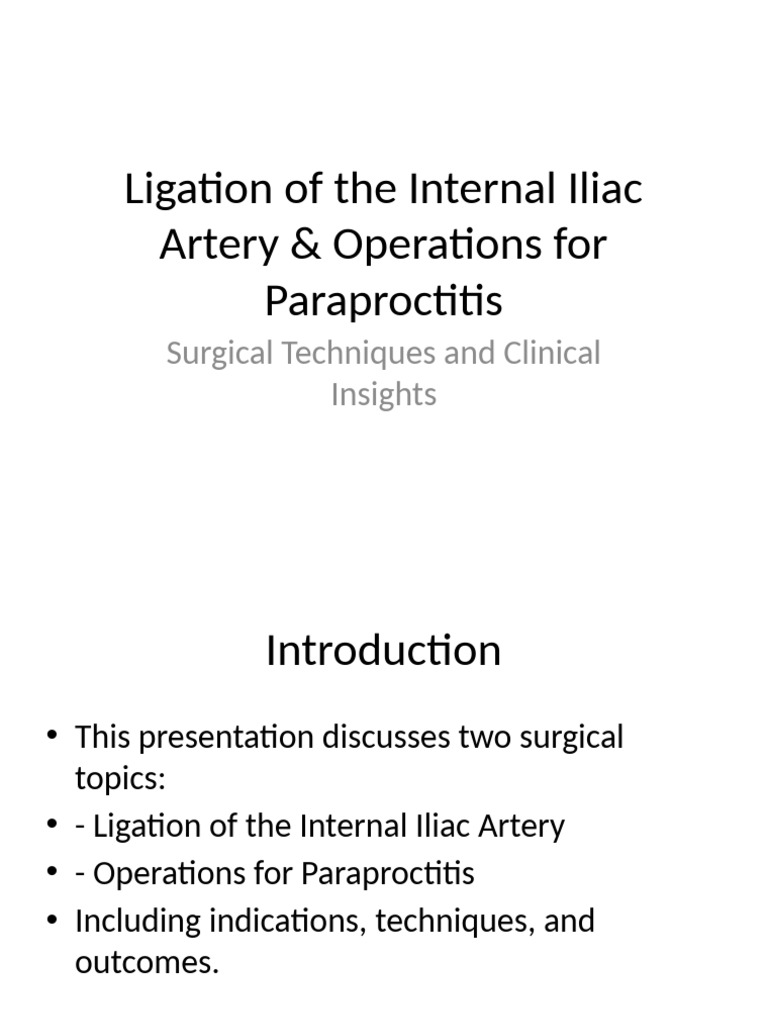 Internal Iliac Paraproctitis Presentation | PDF