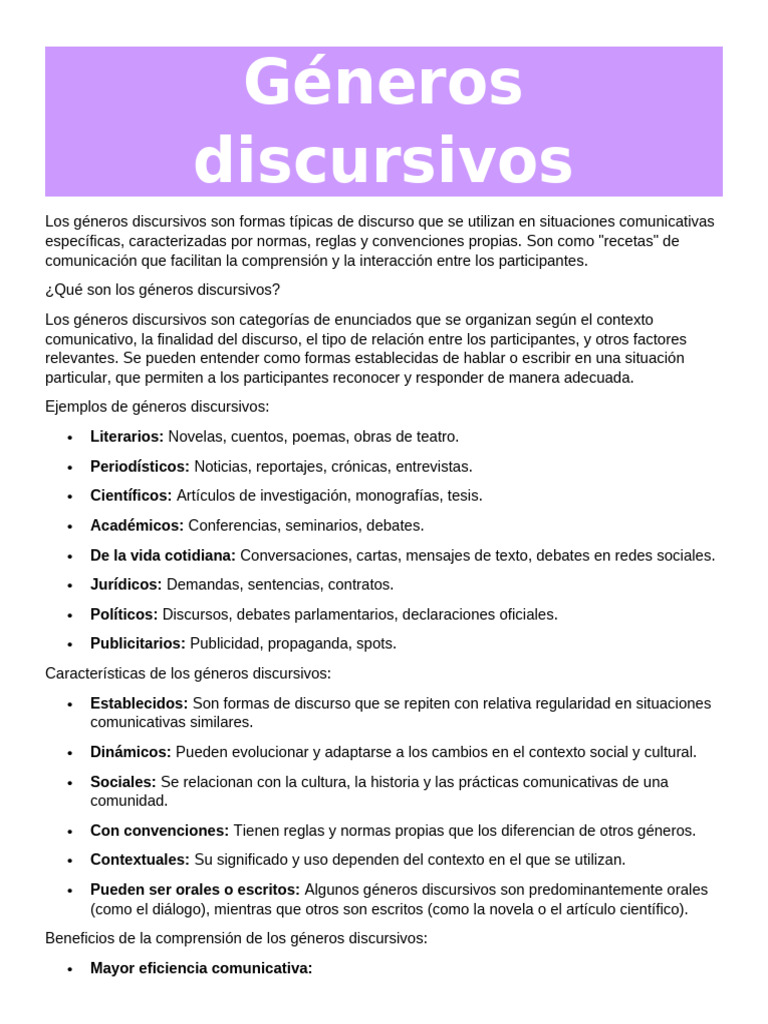 Géneros Discursivos | PDF | Comunicación | Intertextualidad
